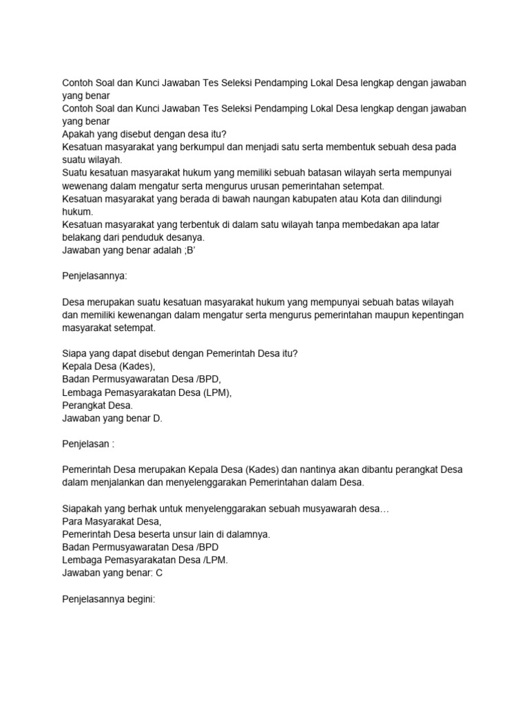 Contoh Ujian PLD | PDF