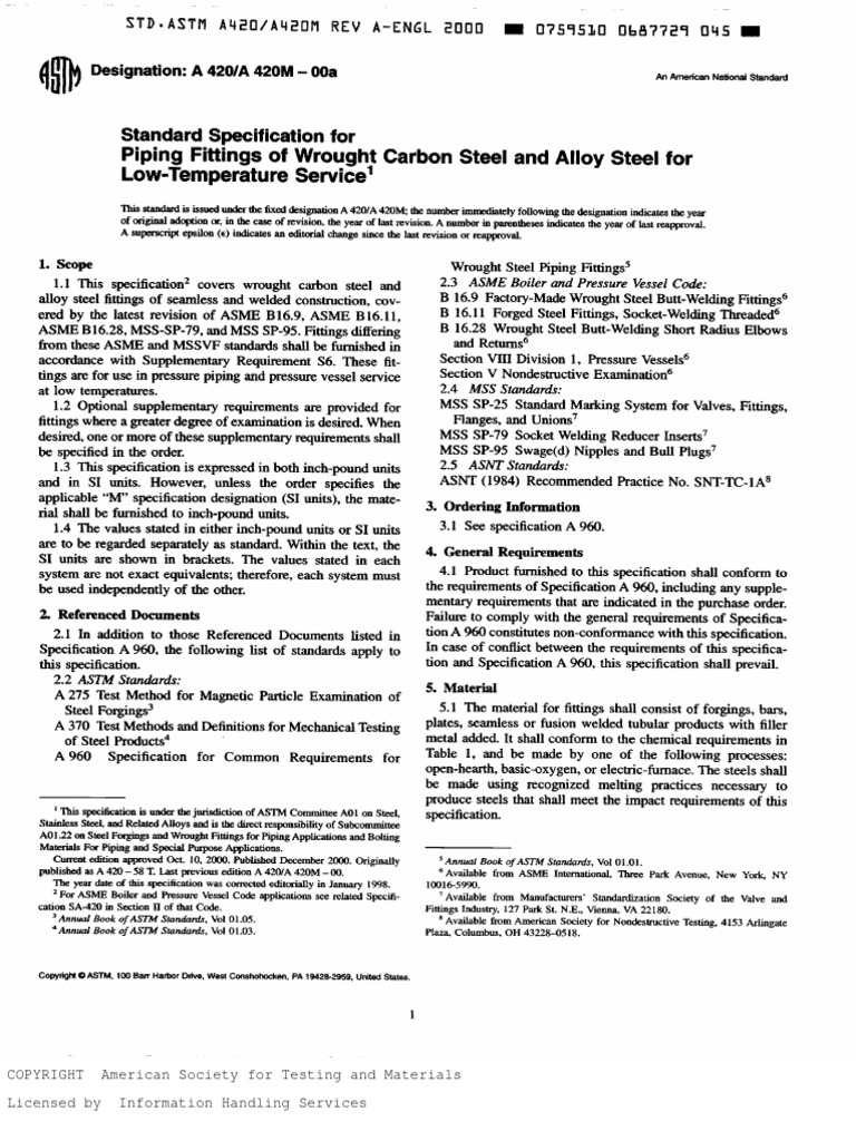 Astm A420 | PDF