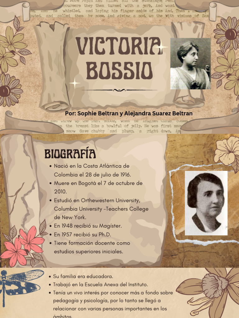 Victoria Bossio: Pionera en Psicología Colombiana | PDF | Sicología ...