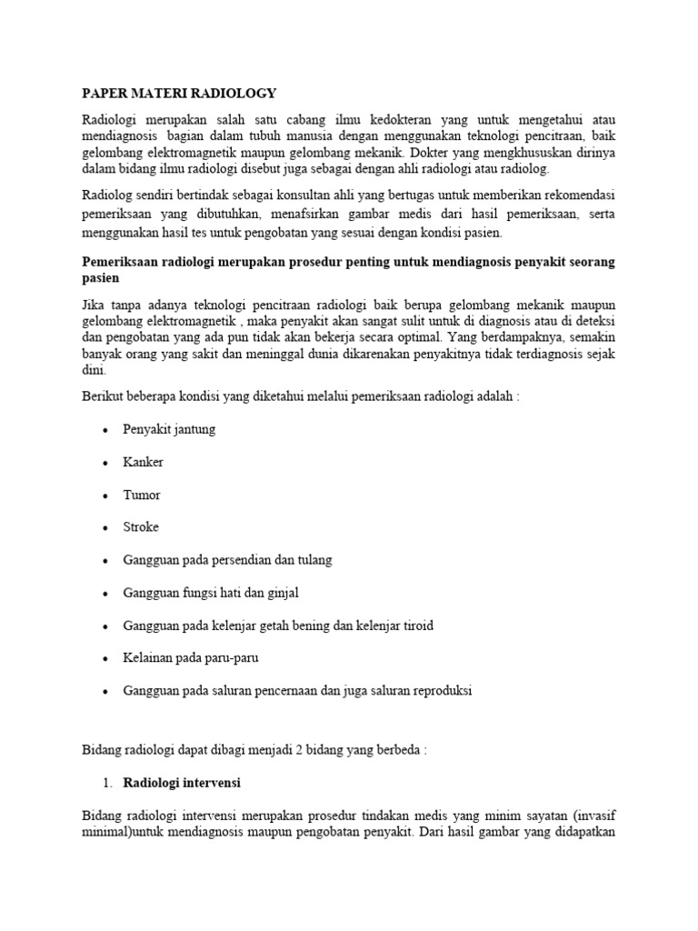 Materi Radiologi | PDF