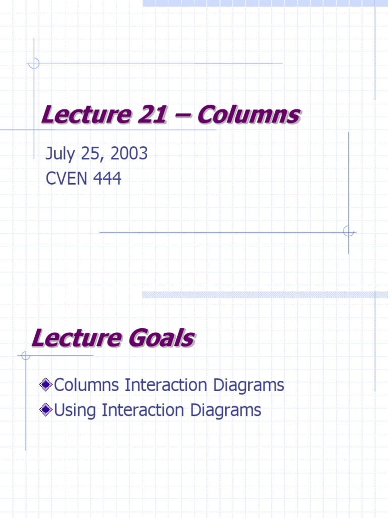 Column Interaction Diagram Lecture21 | PDF | Bending | Column
