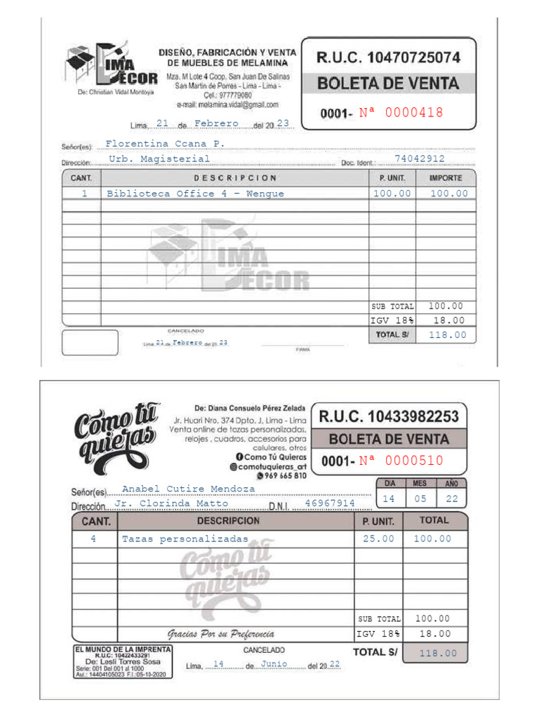 Boleta de Venta | PDF