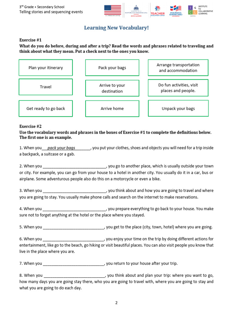 3ro Practica Ingles Febrero | PDF | Word | Vocabulary