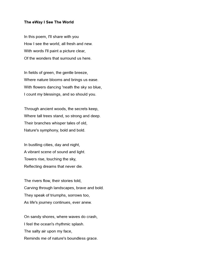 Poem | PDF | Art | Religion & Spirituality