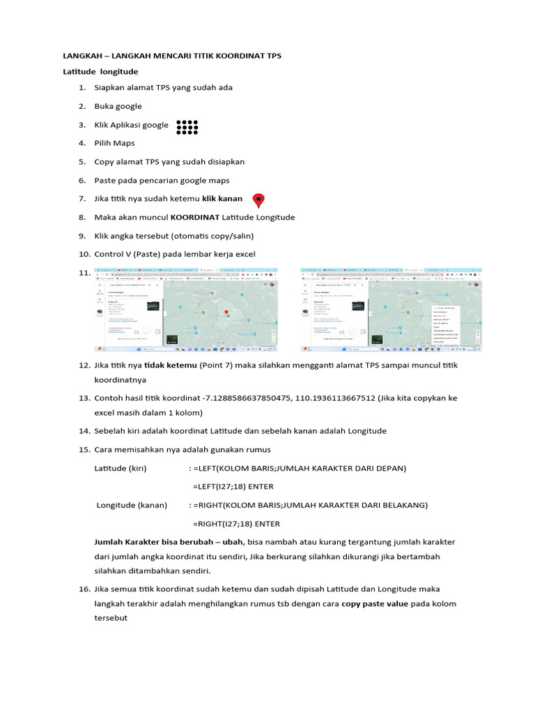 Langkah Langkah Mencari Titik Koordinat | PDF