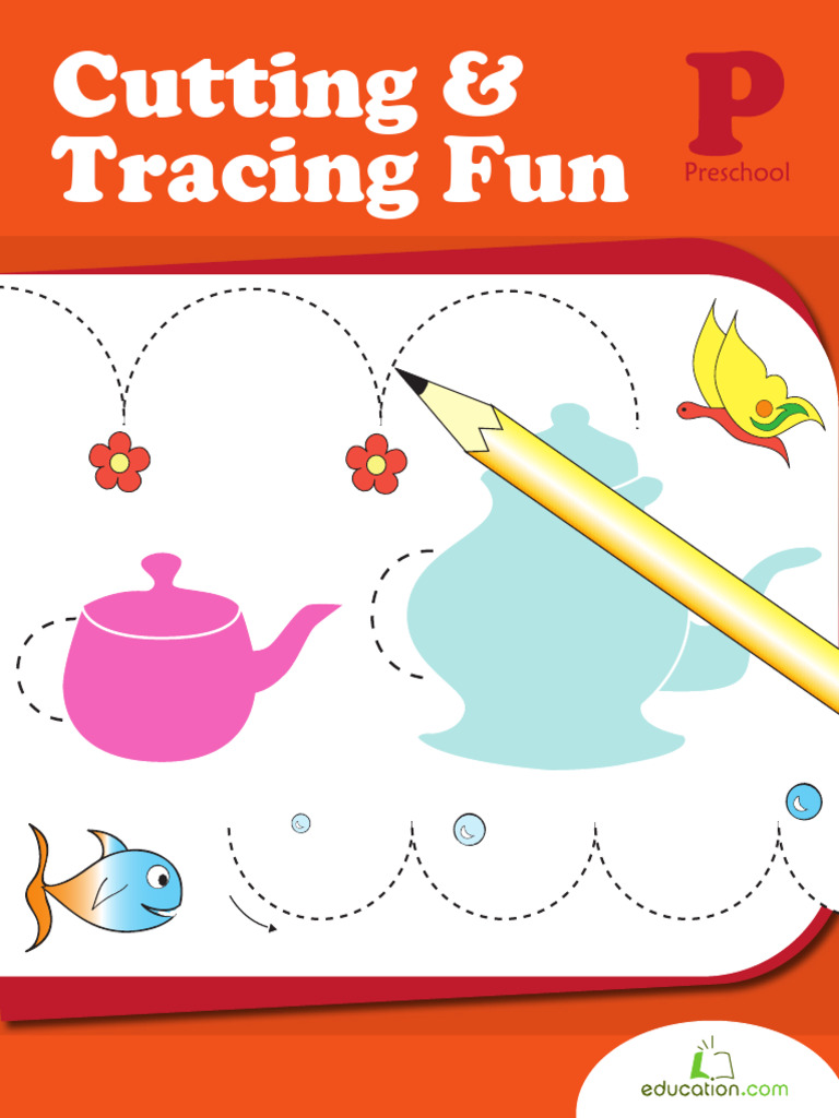 Cutting Tracing Fun Workbook | PDF
