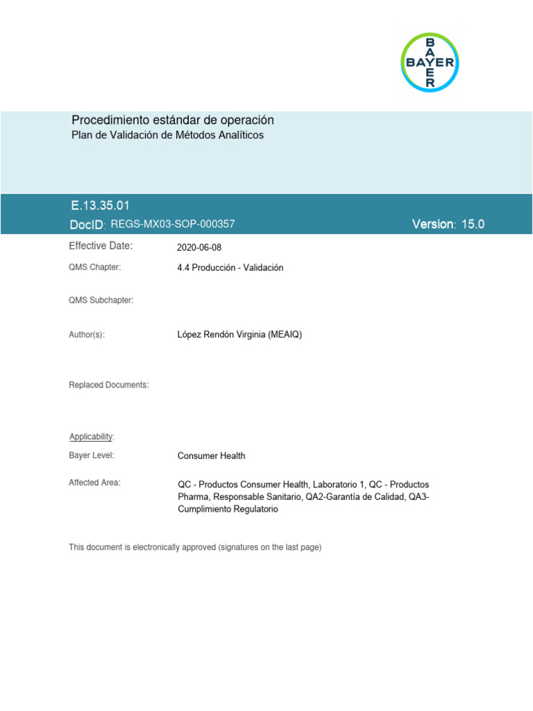 E.13.35.01 Plan de Va-Bayer | PDF | Exactitud y precisión | Medición