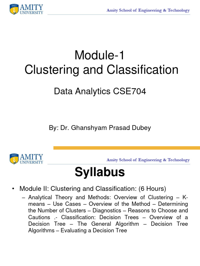 Data Analytics CSE704 Module-2 | PDF | Cluster Analysis | Statistics