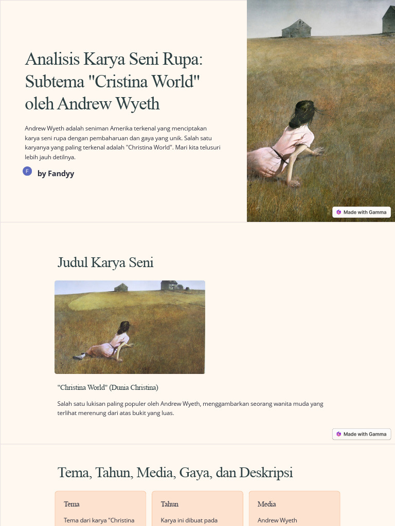 Analisis Karya Seni Rupa Subtema Cristina World Oleh Andrew Wyeth | PDF