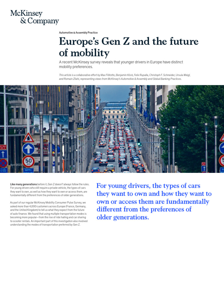 Europes Gen Z and The Future of Mobility - Final | PDF | Car | Economies