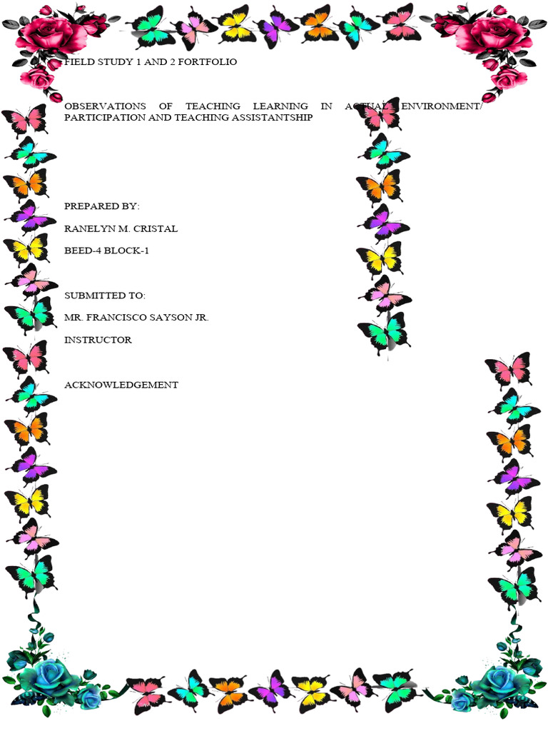 Field Study - Cristal | PDF | Classroom | Learning