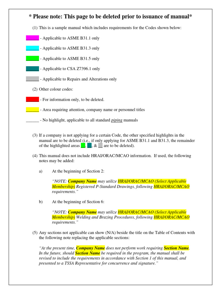 Sample Piping Repair Alteration Manual | PDF | Pipe (Fluid Conveyance ...