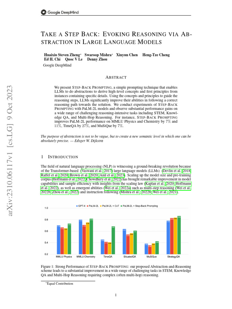 Take A Step Back: Evoking Reasoning Via Ab - Straction in Large Language Models | PDF | Gases ...