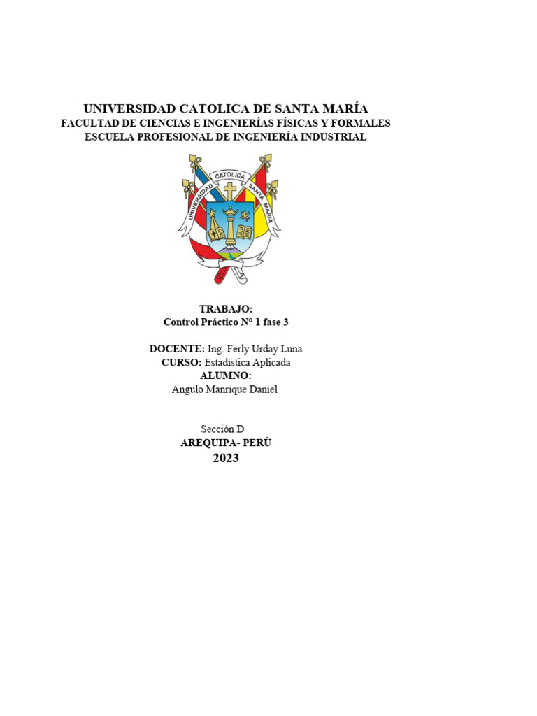 Angulo Manrique, Daniel Control Práctico #1 - Fase 3 | PDF | Análisis ...