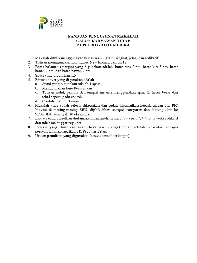 Panduan Penyusunan Makalah CPGM 2022 | PDF