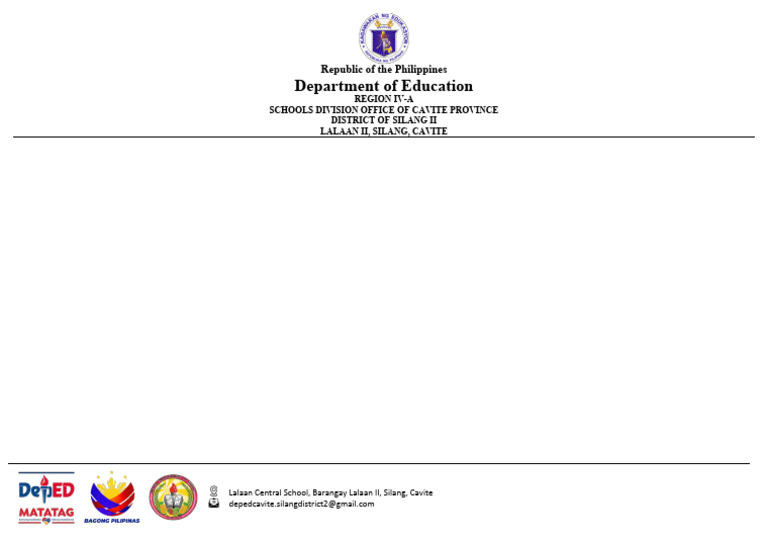 DISTRICT Landscape TEMPLATE (MATATAG & Bagong Pilipinas) | PDF