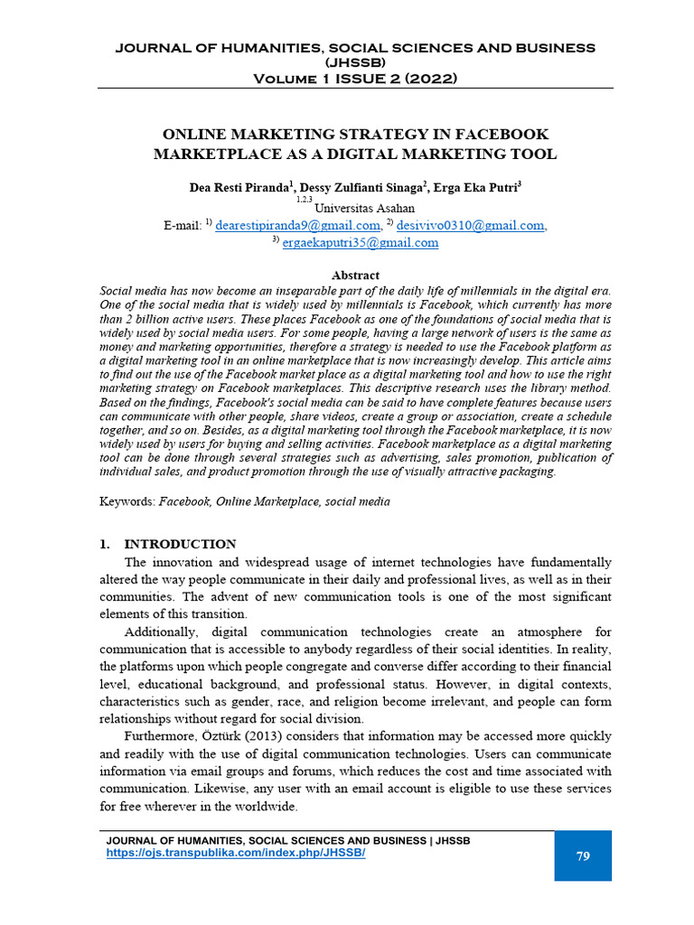 Facebook Marketplace Marketing Strategies | PDF | Social Media ...