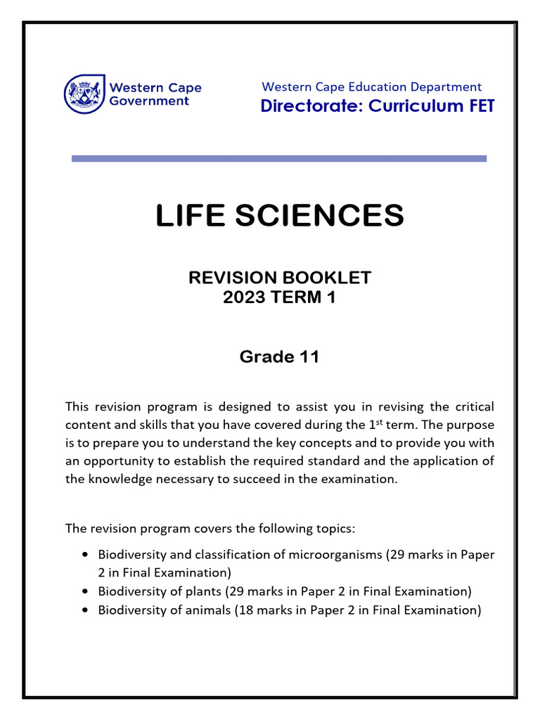 Grade 11 Life Sciences Term 1 Revision | PDF | Flowers | Sexual ...
