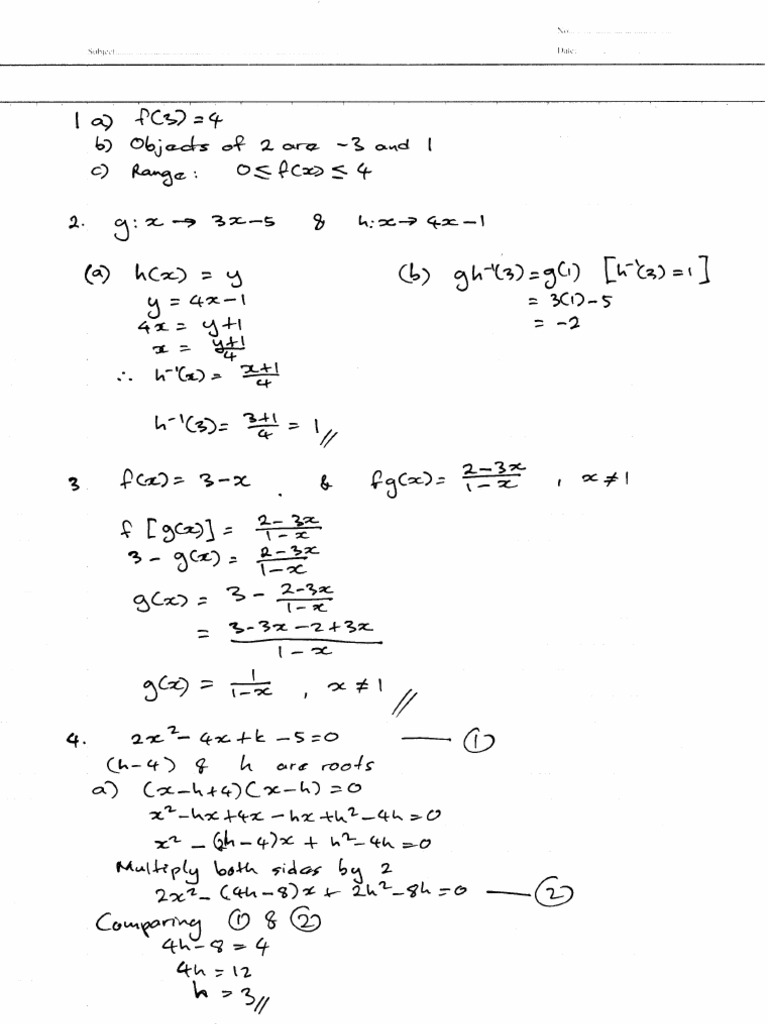 Answer For Add Maths Paper 1 Penang Malaysia SPM 2011 Trial Paper | PDF