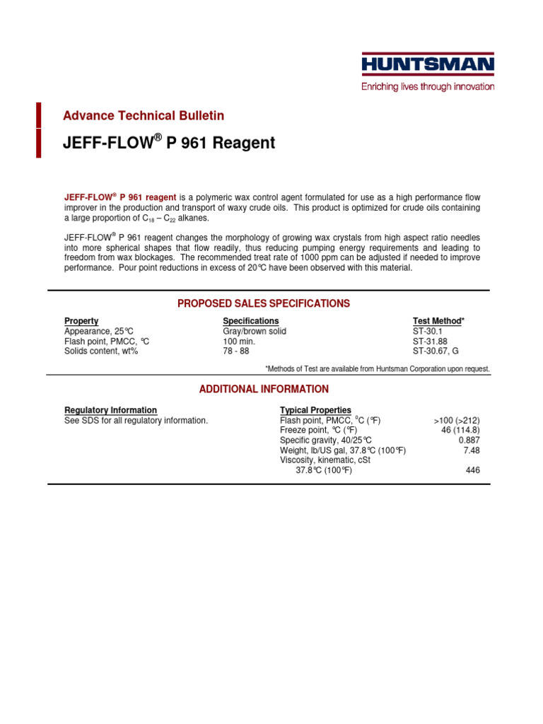 Jeff-Flow P 961 | PDF | Steel | Wax