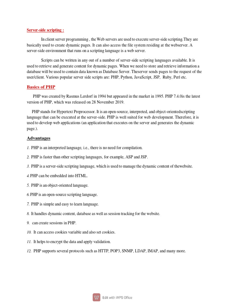 Unit IV PHP - Merged | PDF | Php | Dynamic Web Page Unit IV PHP - Merged | PDF | Php | Dynamic Web Page