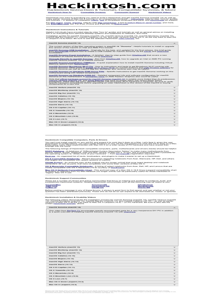 Hackintosh Instructions, Hackintosh How To Guides | PDF | Mac Os | Apple Inc.
