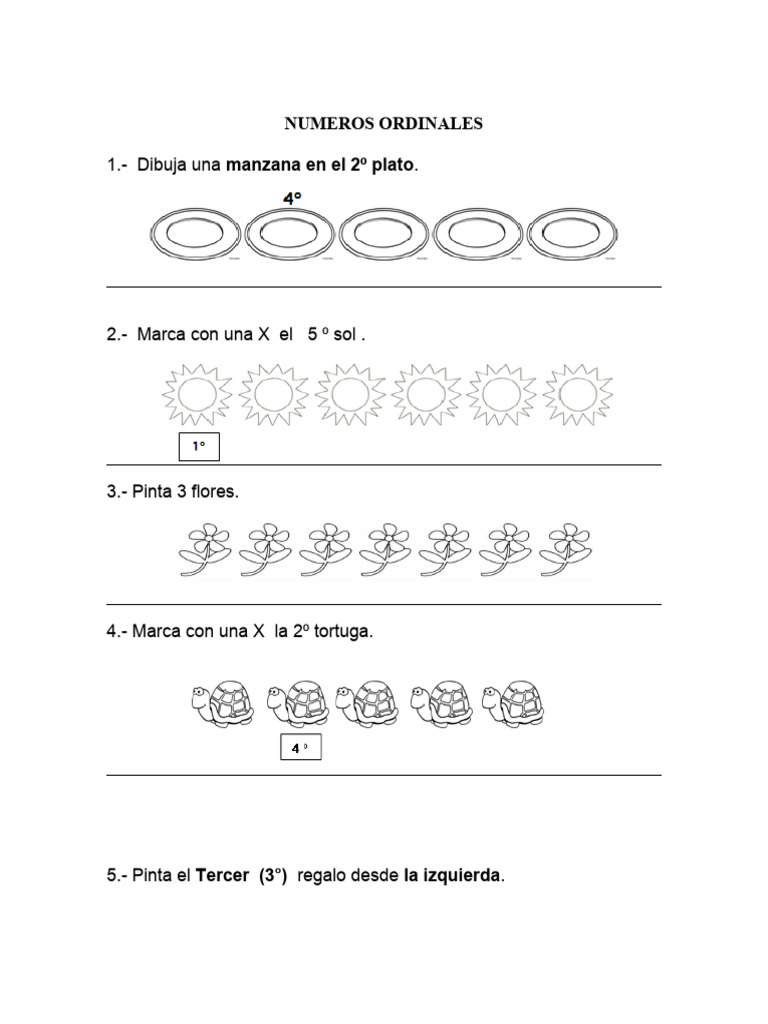 Prueba de Numeros Ordinales | PDF | Novela negra, policíaca y suspenso