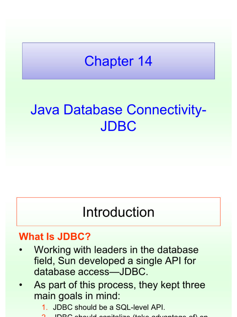 Lecture 14 Java Database Connectiviy JDBC | PDF Lecture 14 Java Database Connectiviy JDBC | PDF
