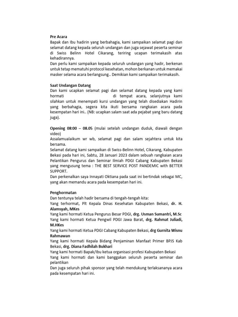 Contoh Cue Card Seminar PDGI Bekasi | PDF | Bisnis