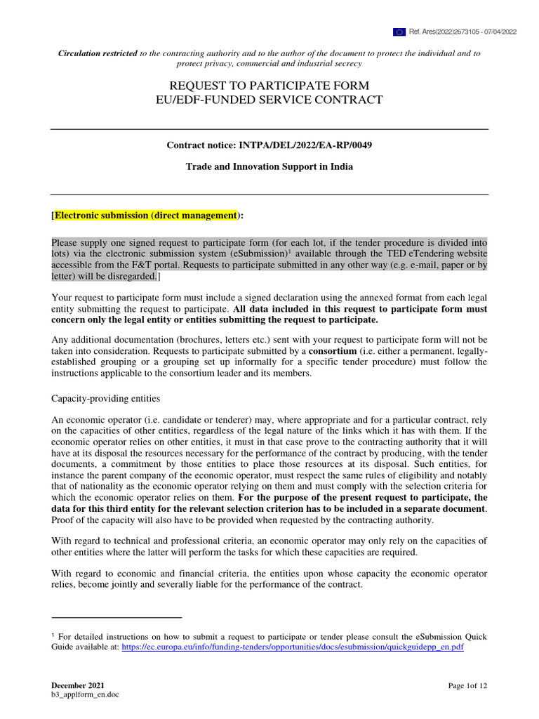 EN-b3 Req Part Form IN 07042022 | Download Free PDF | Audit | Economies