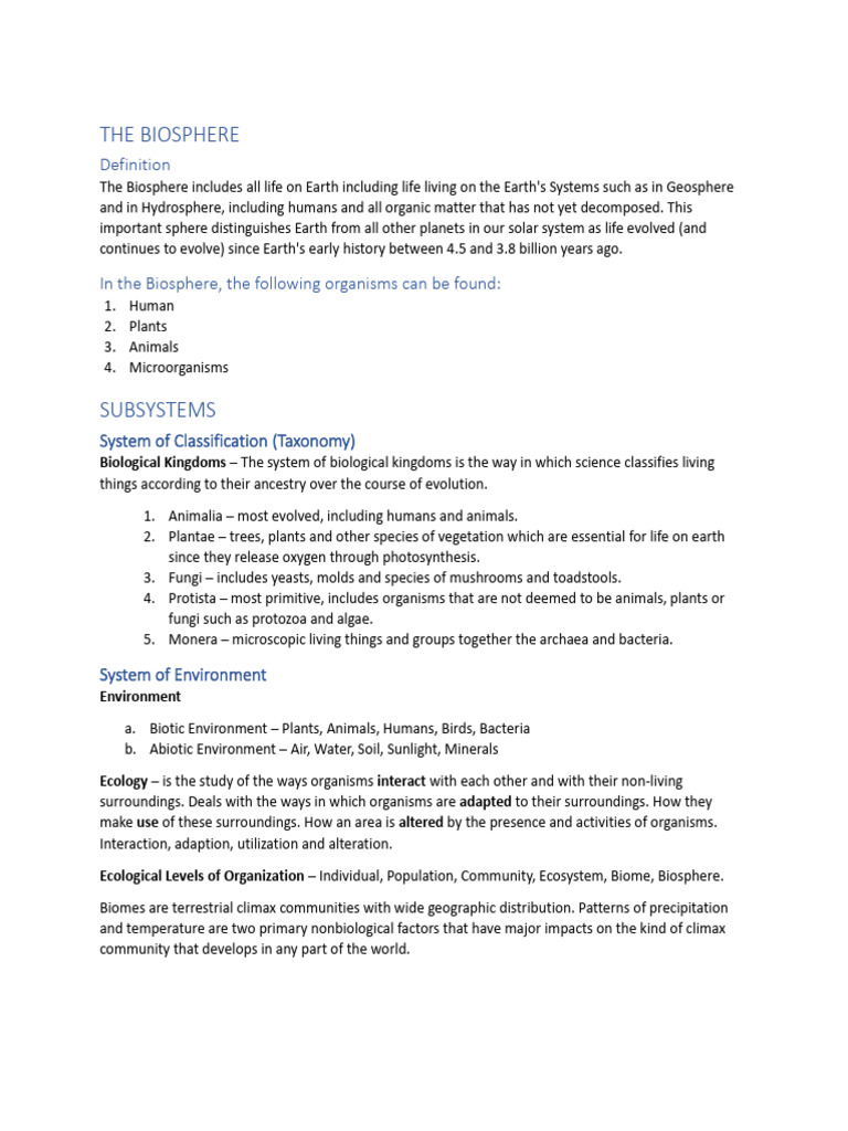 Understanding the Biosphere and Ecosystems | PDF | Biodiversity | Food Web