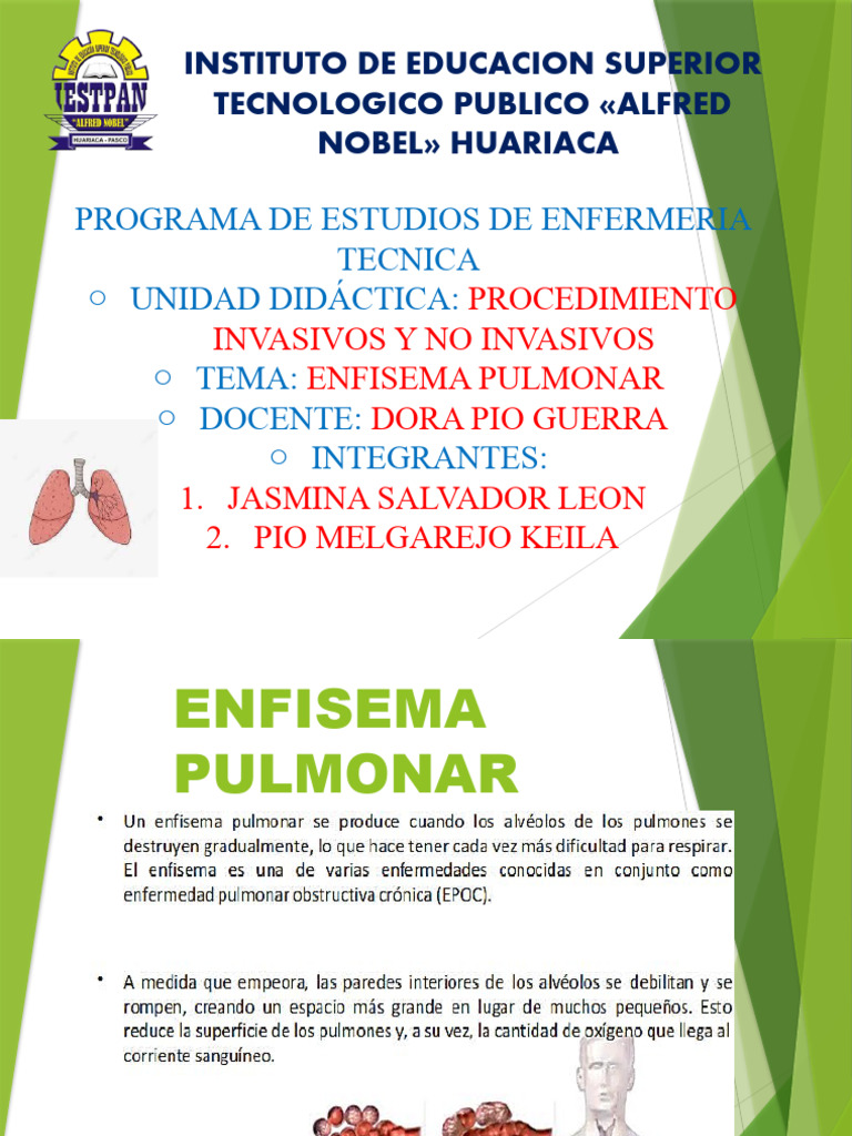 Enfisema Pulmonar: Signos y Síntomas | PDF