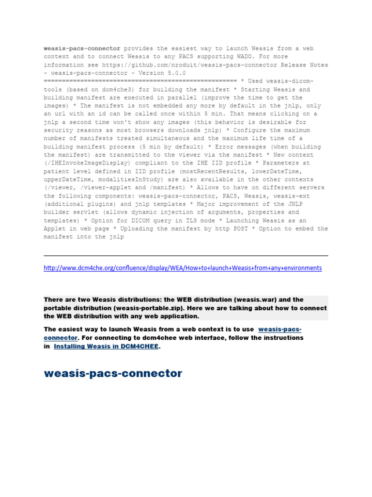 Weasis Pacs Connectors | PDF | Networking | Internet & Web