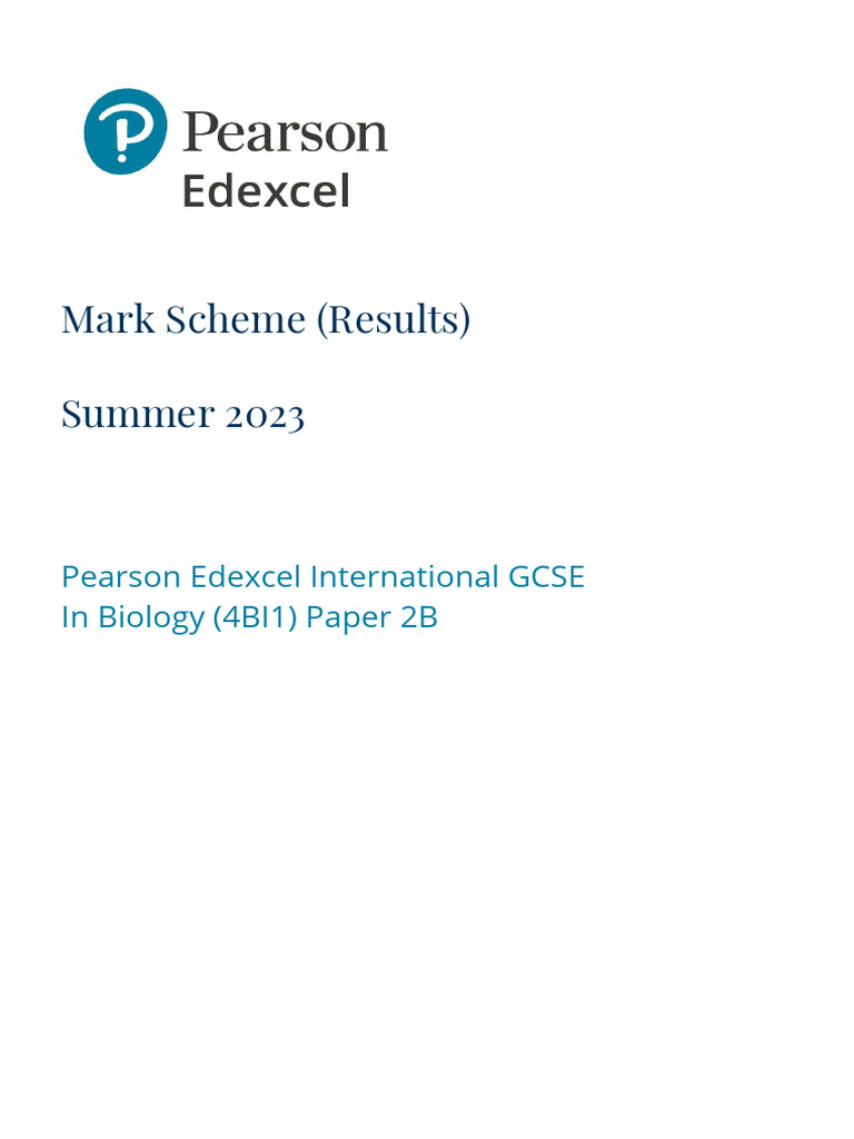 Mark Scheme (Results) Summer 2023: Pearson Edexcel International GCSE ...