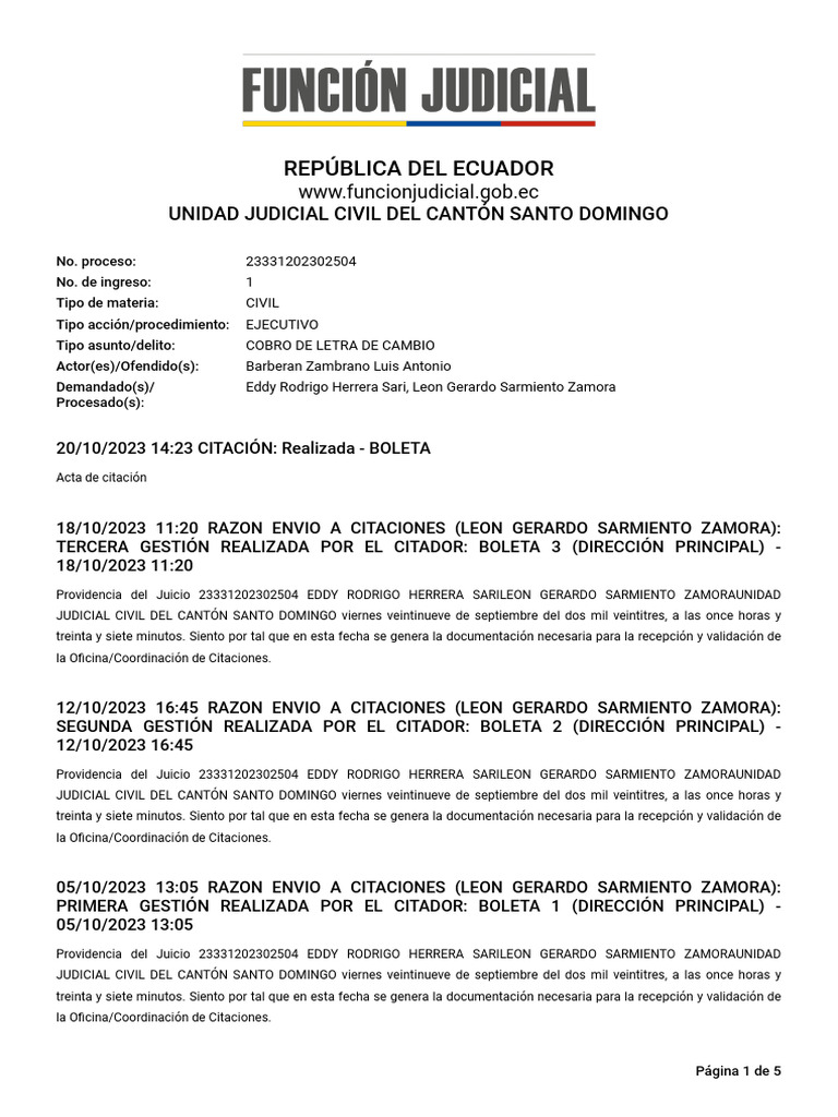 Reporte Proceso 23331-2023-02504 | PDF | Gobierno | Judicaturas