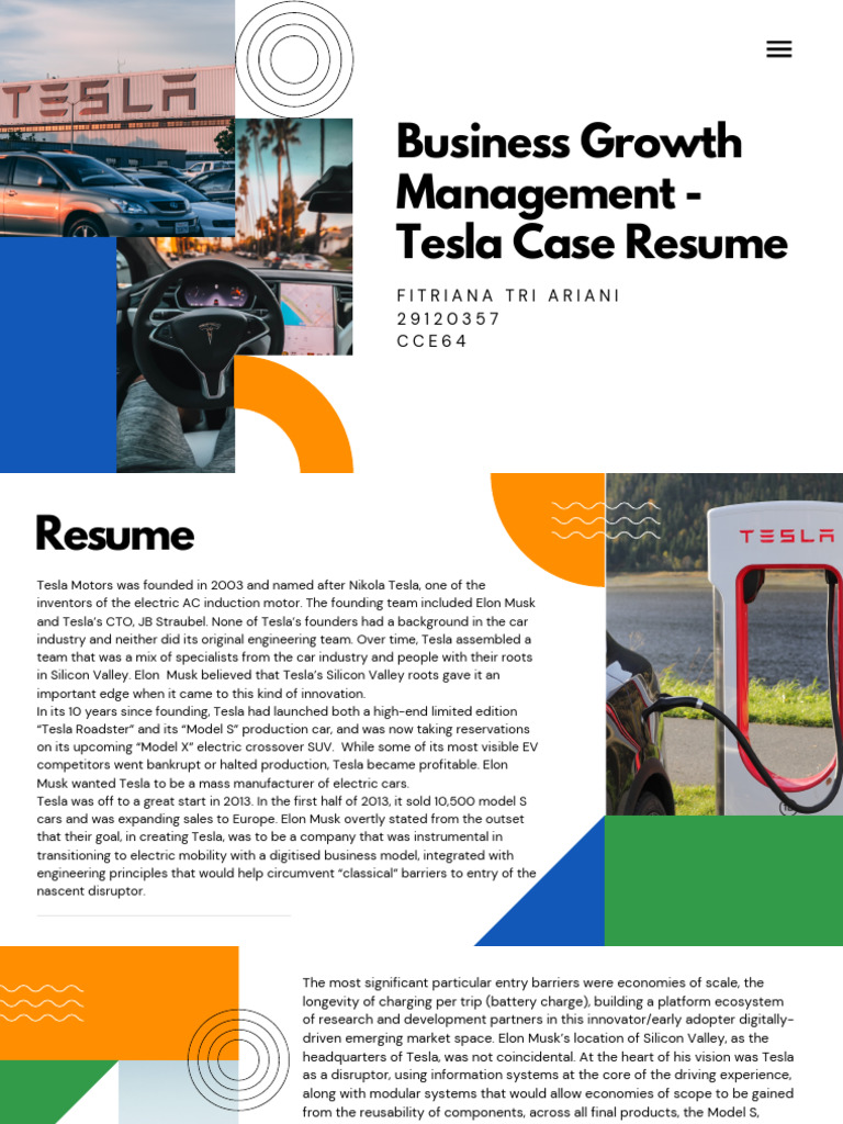 BGM Tesla Case Resume | Download Free PDF | Tesla Model S | Car