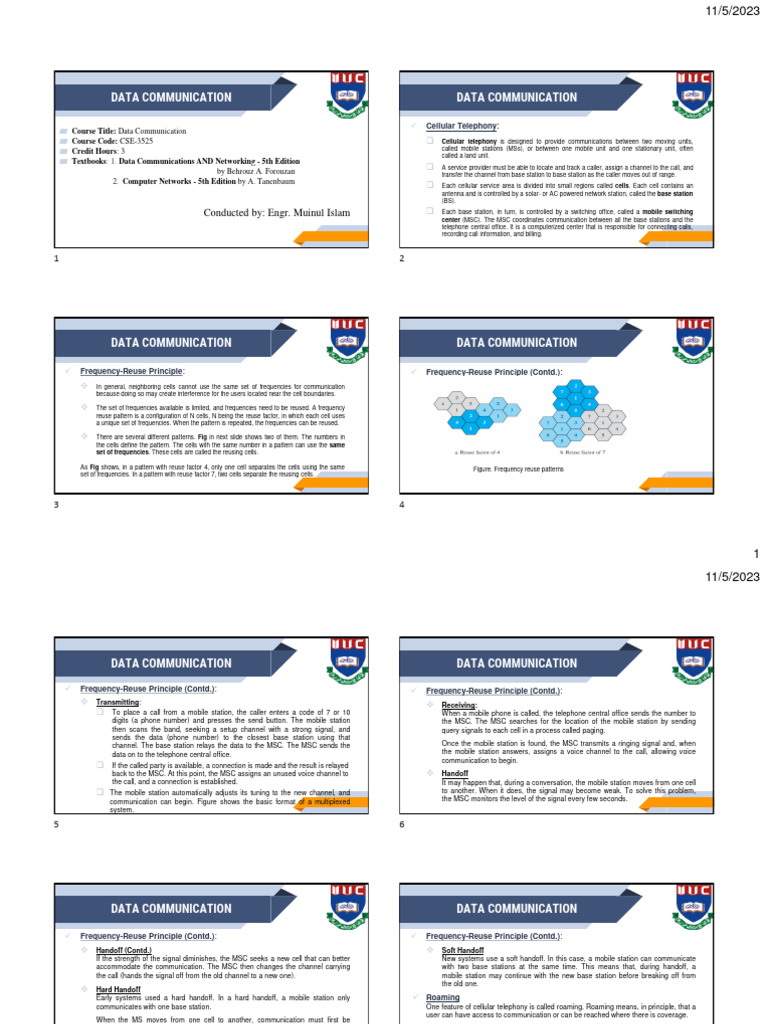 Data Communication - Note - Lecture | PDF | Cellular Network ...