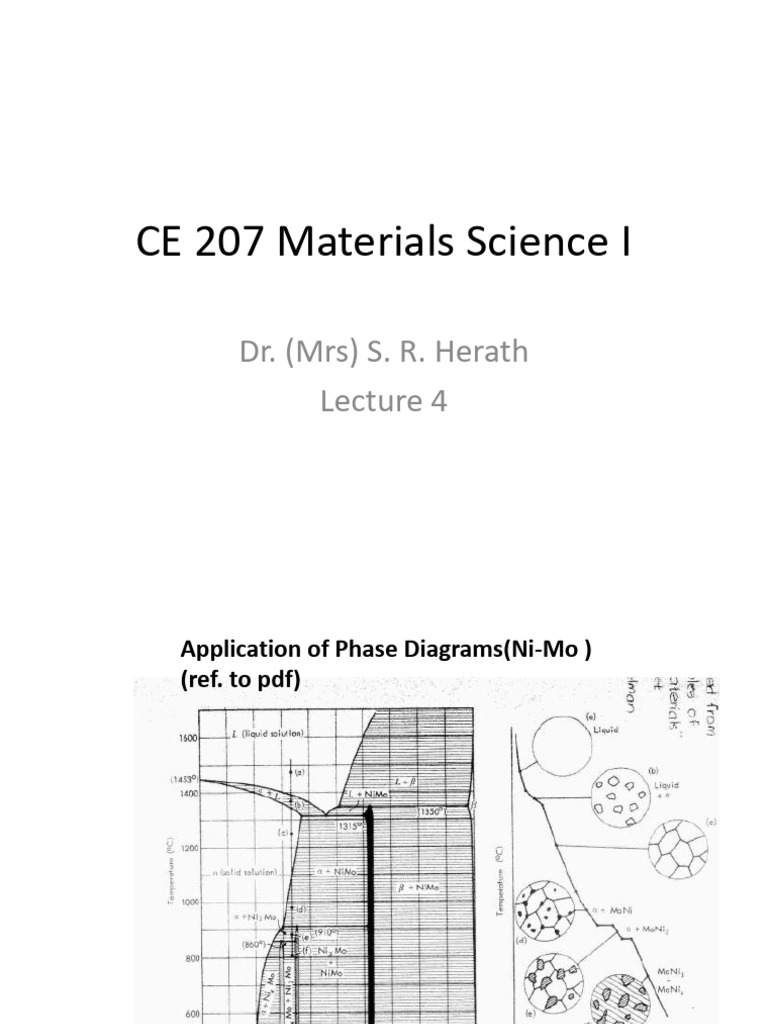 CE 207 Materials Science I Lecture 4-5 Applications of Phase Diagrams | PDF | Alloy | Atoms