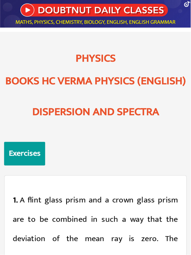 541 Books Doubtnut Question Bank | PDF | Refractive Index | Dispersion ...