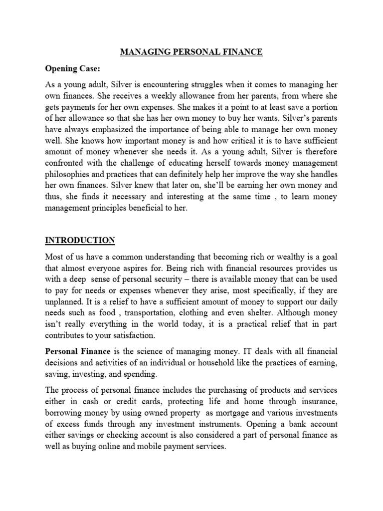 Managing Personal Finance - Final Module | PDF | Credit Card | Investing