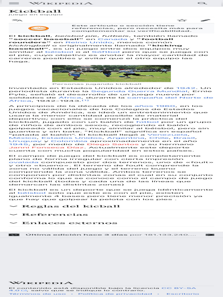 Historia y Reglas del Kickball | PDF