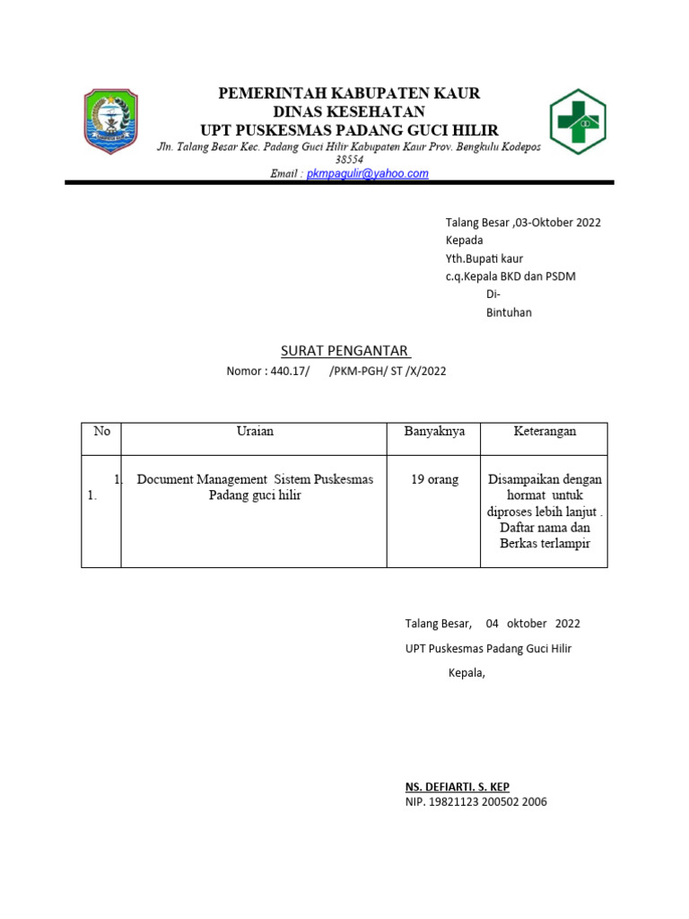 surat pengantar ASN | PDF