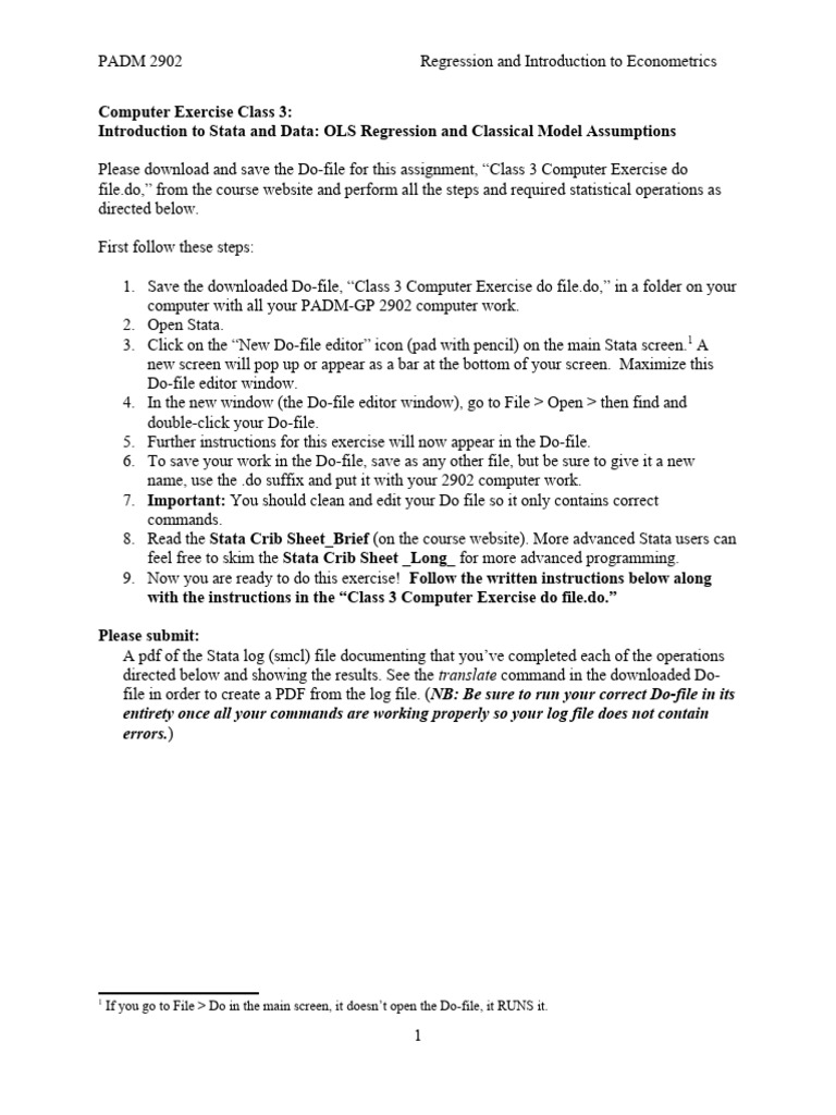 Class 3 Computer Exercise | PDF | Errors And Residuals | Statistics