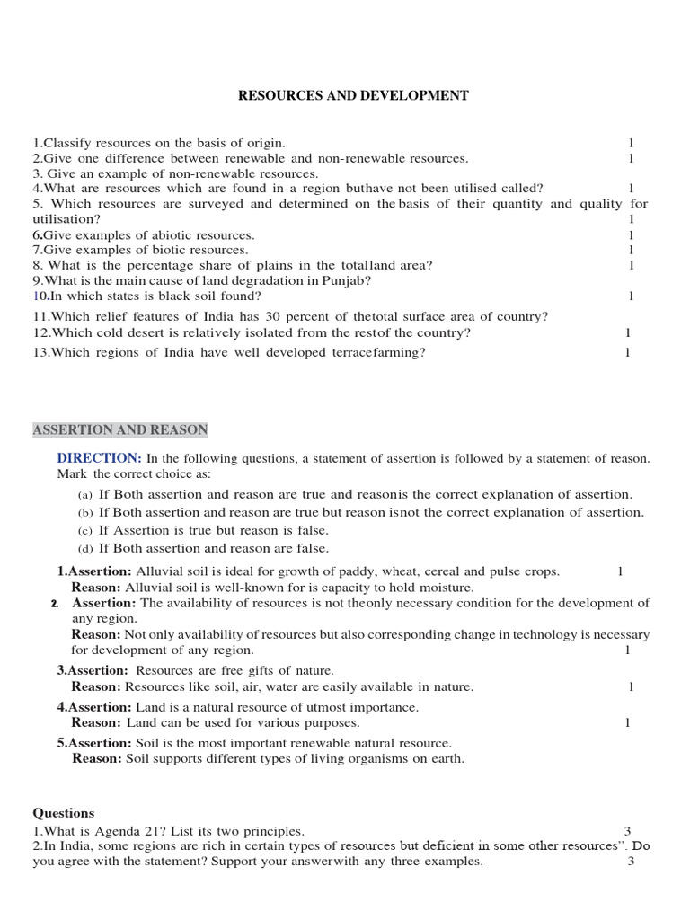 Geography Question Bank, Class 10 | PDF | Agriculture | Water Resources