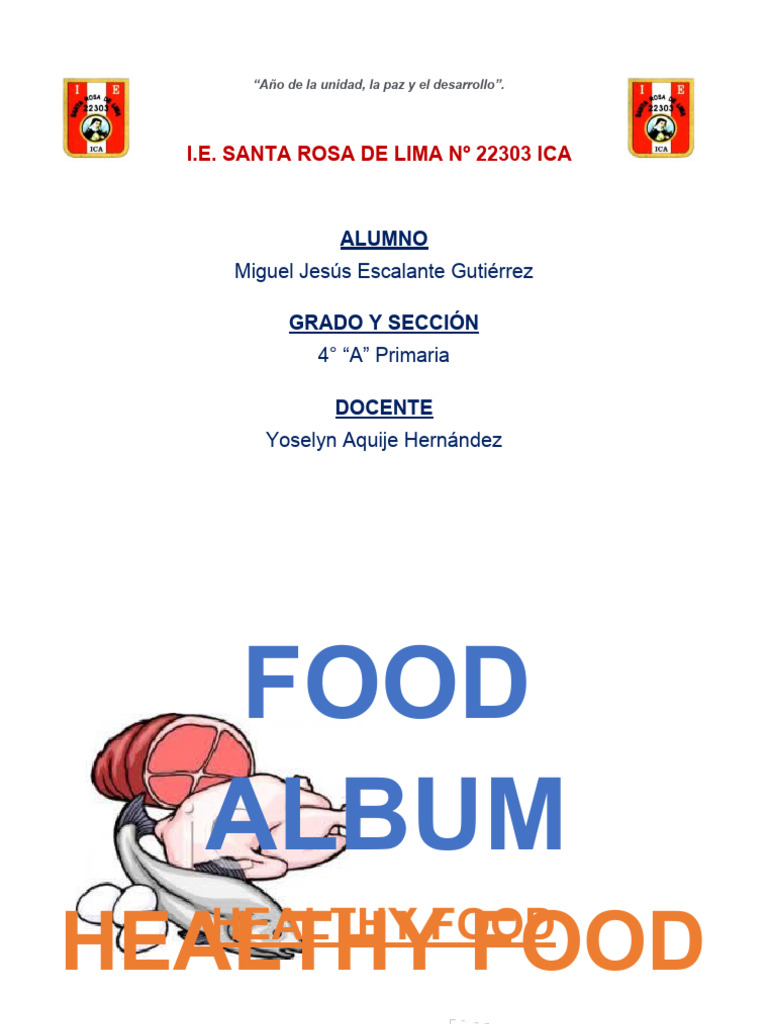 Album de Alimentos Saludables y No Saludables | PDF