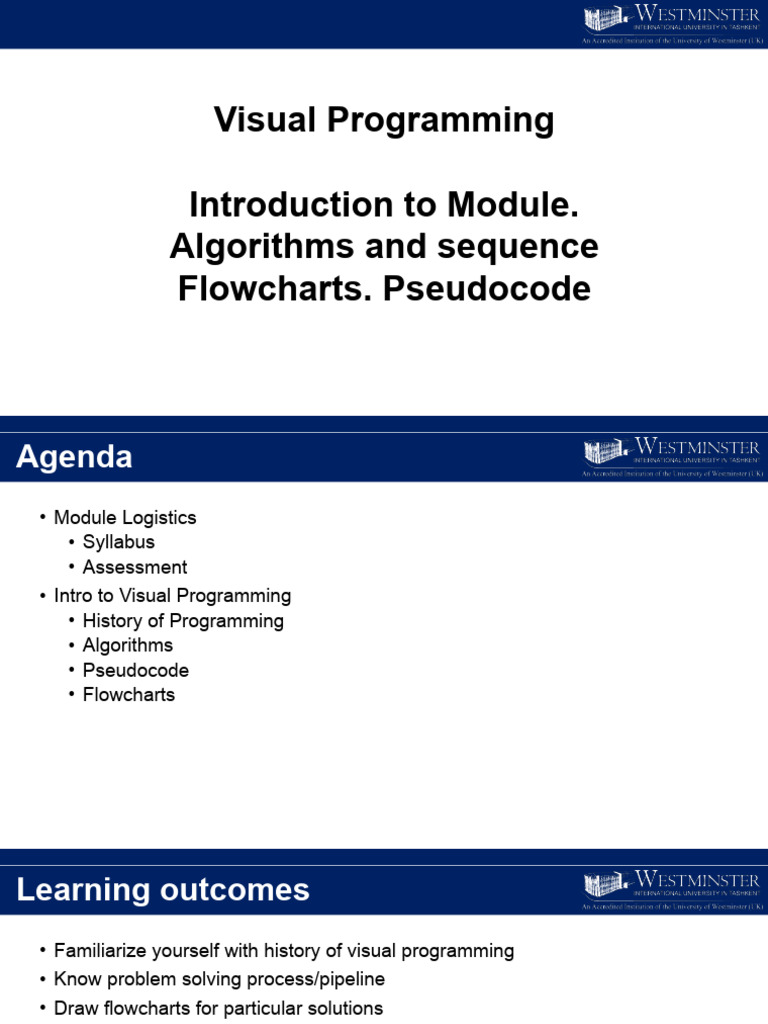 Visual Programming Week1 Algorithms And Sequence Flowcharts Pseudocode Pdf Assembly