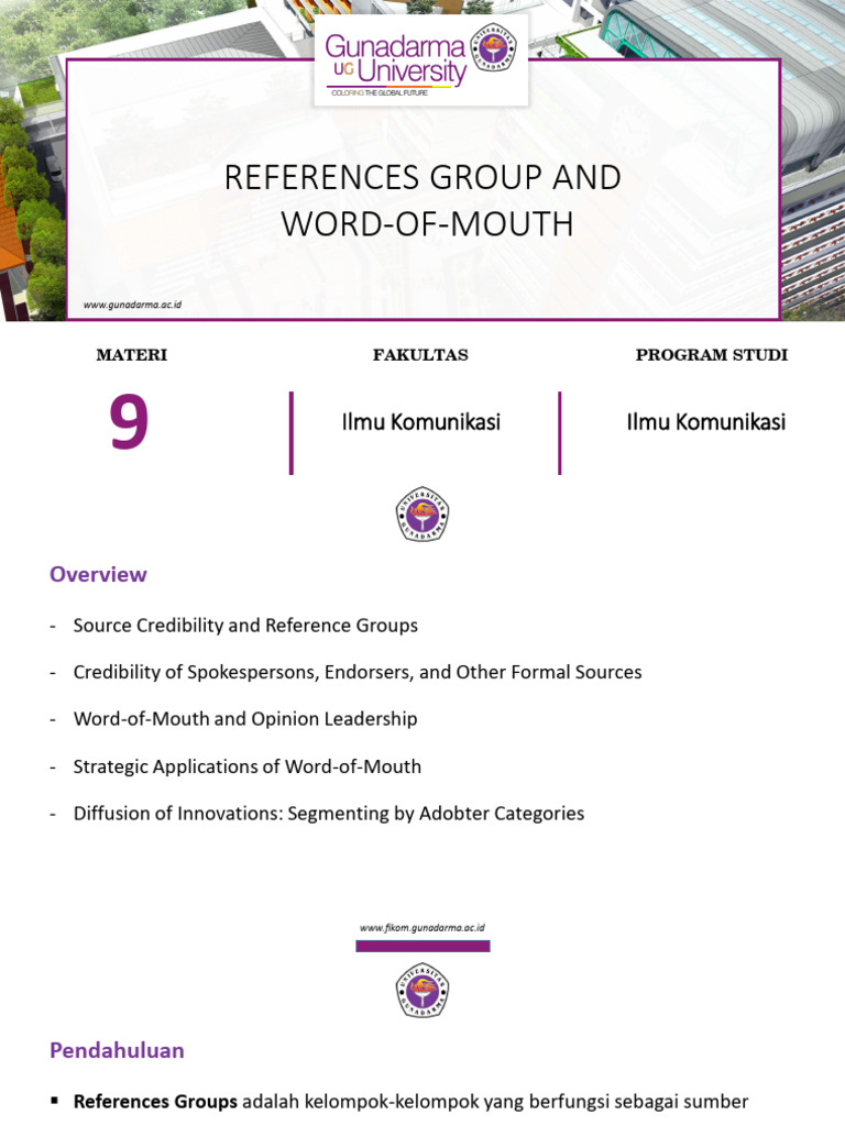 (9.) Reference Group and Word of Mouth | PDF | Karier & Perkembangan