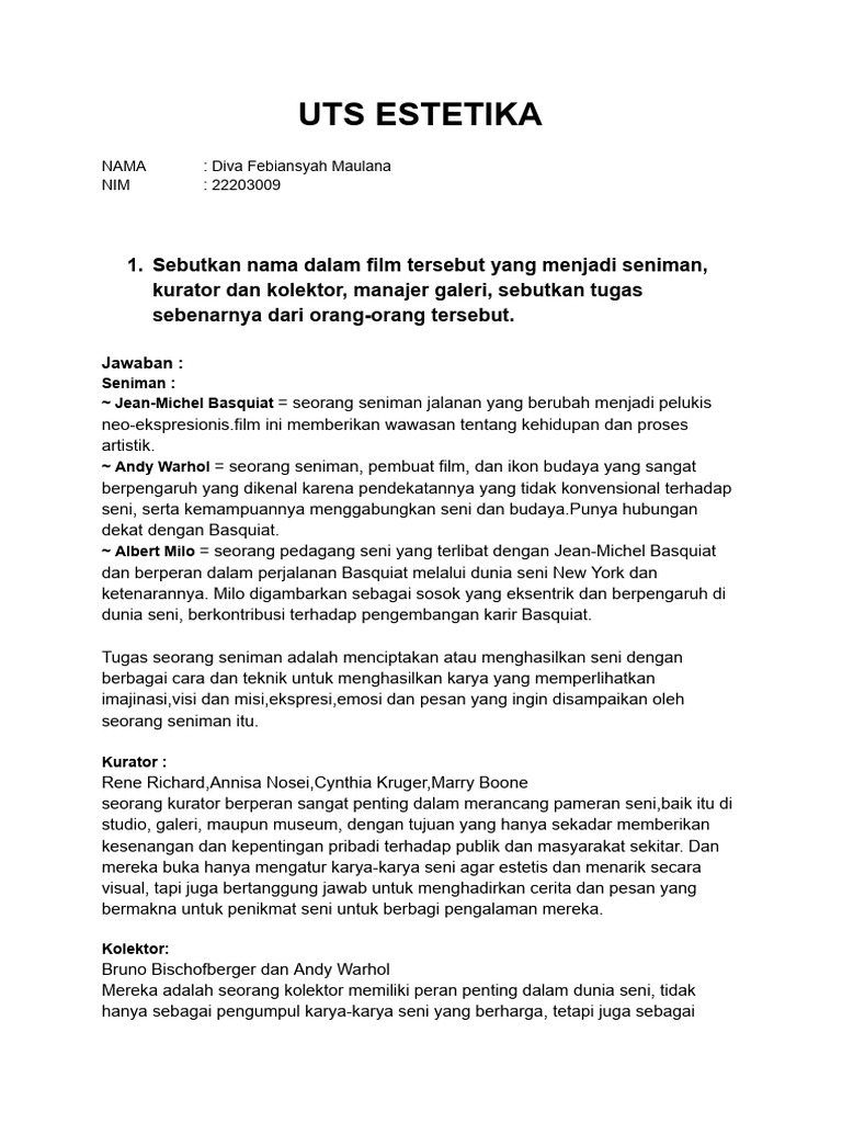 Uts Estetika | PDF