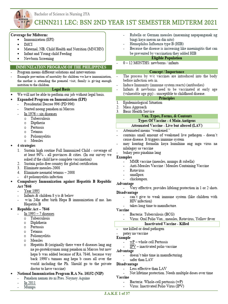 Chnn211 Lec Midterm | PDF | Vaccines | Immunology