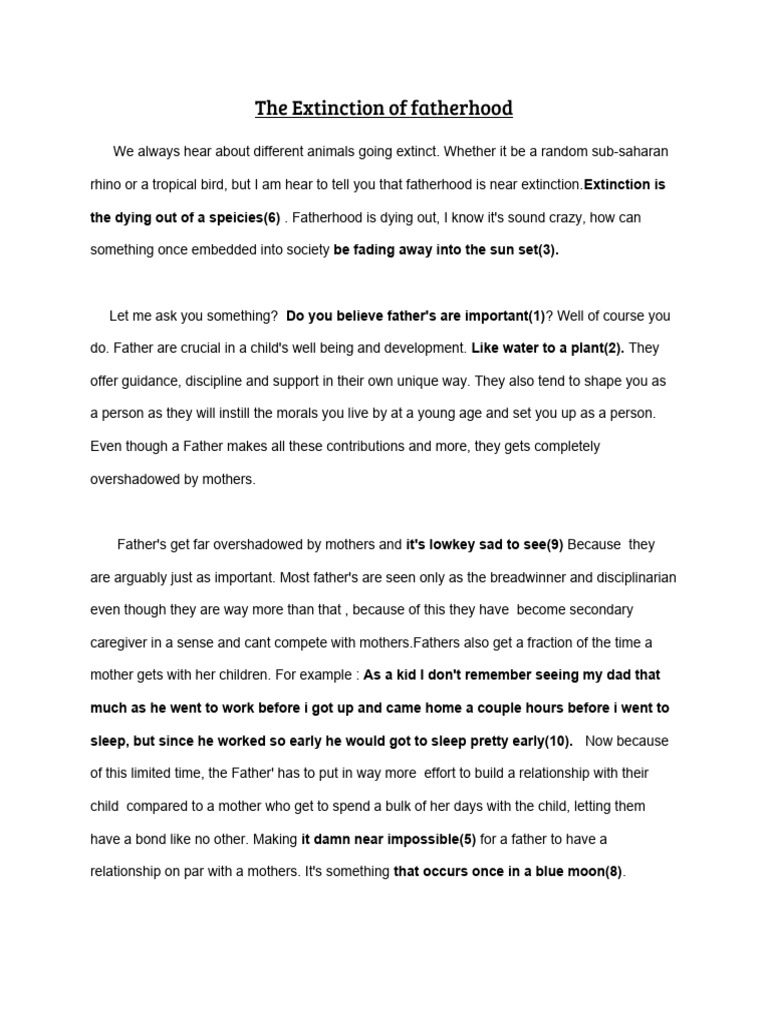 The Extinction of Fatherhood | PDF | Father | Behavioural Sciences